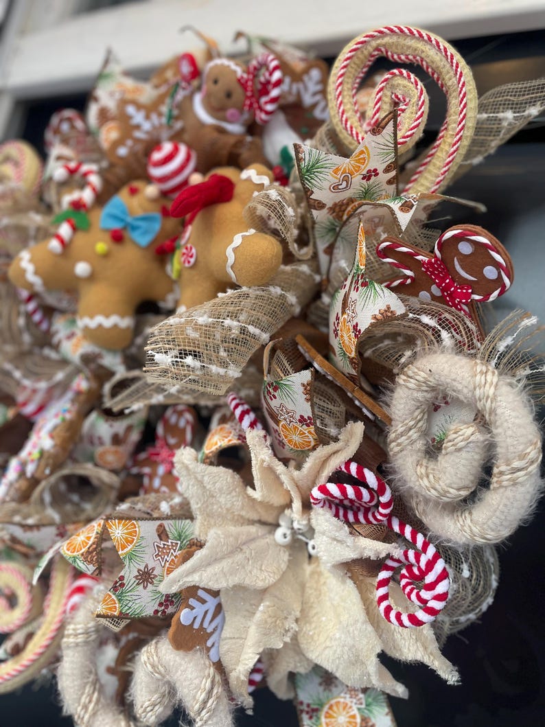 Gingerbread Luxury Christmas Front Door Wreath Traditional Elegant ...