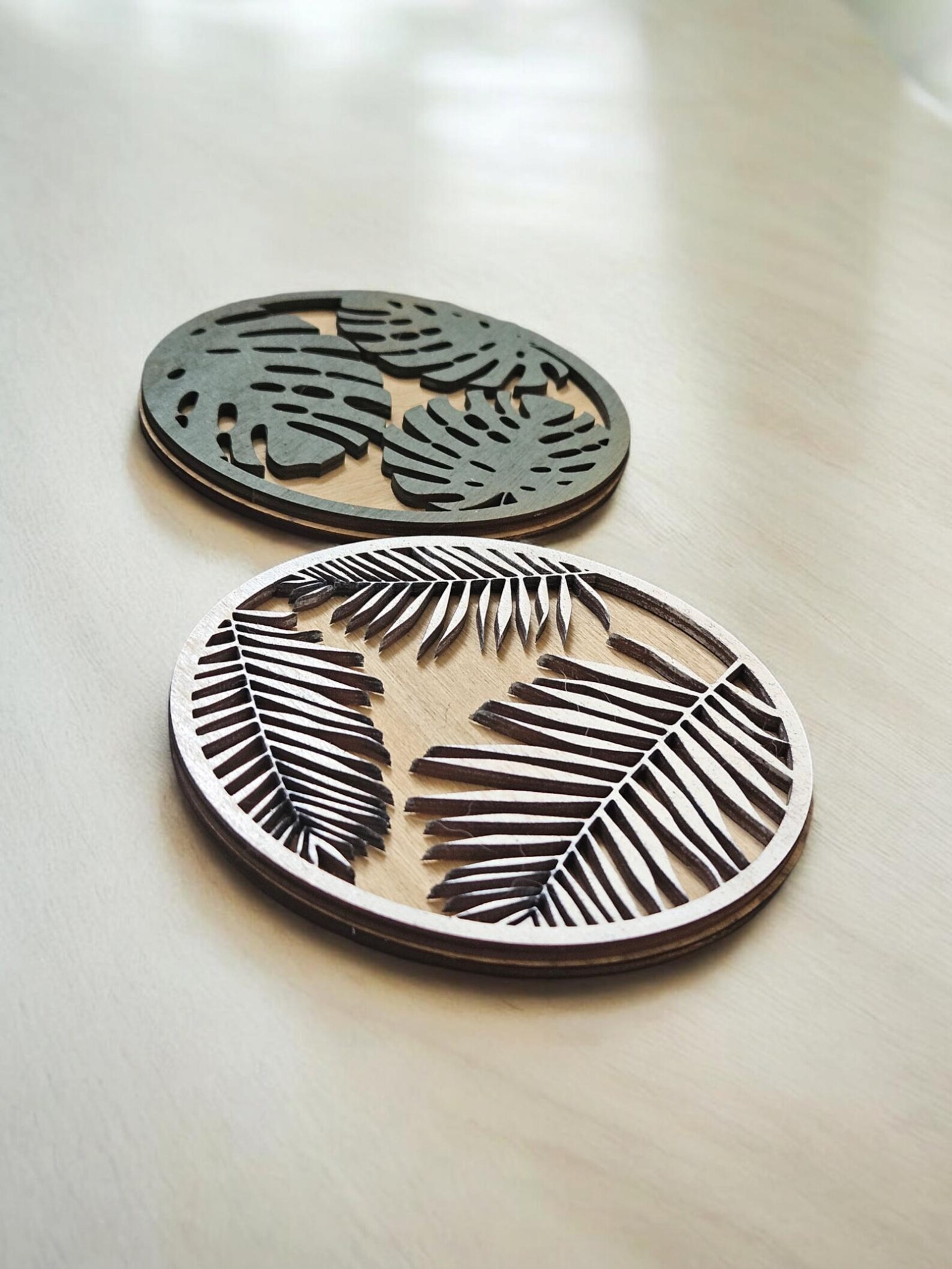 Set of 3 Tropical Leaf Coasters - Etsy