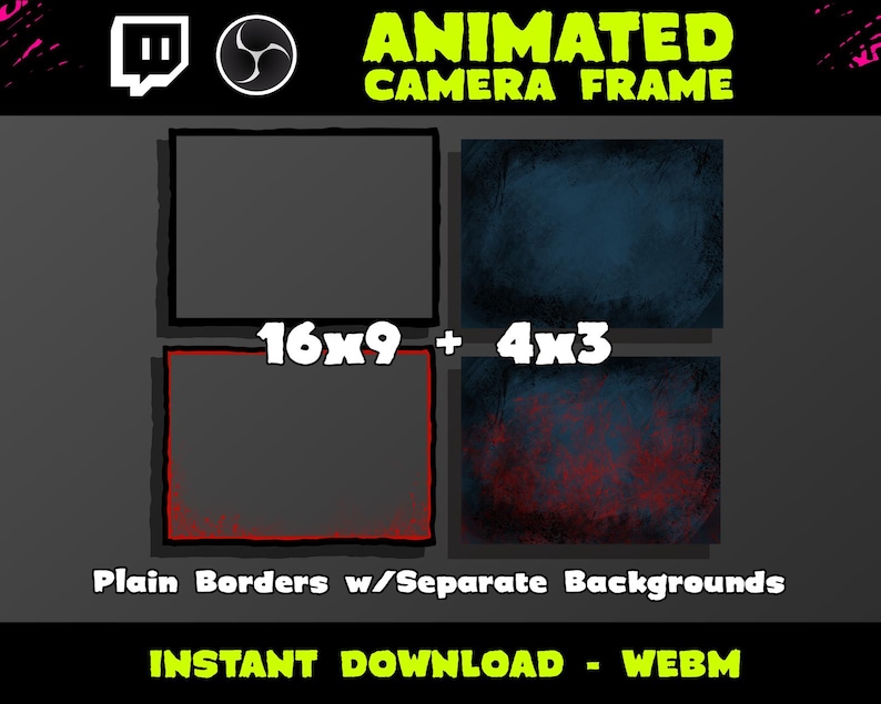 Animated Dead by Daylight Webcam Frame Borders | Twitch + OBS Grunge ...