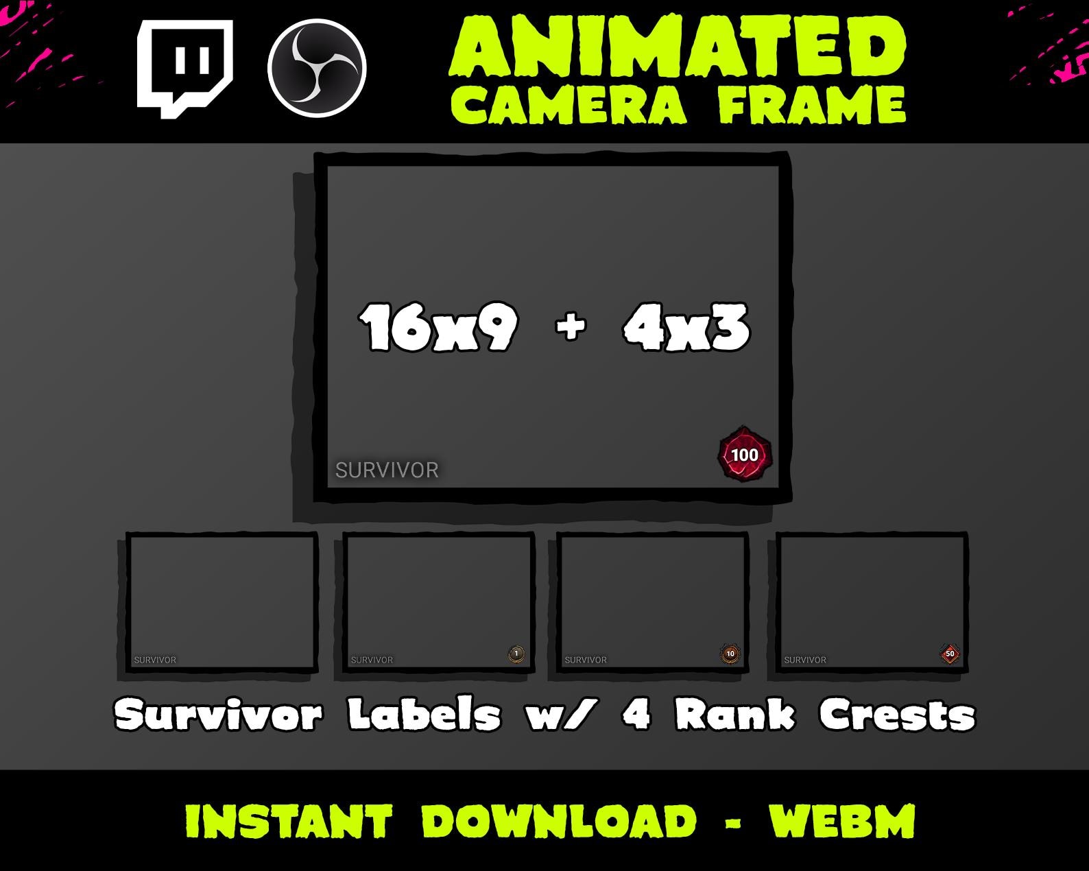 Animated Dead by Daylight Webcam Frame Borders | Twitch + OBS Grunge ...