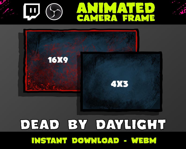 Animated Dead by Daylight Webcam Frame Borders | Twitch + OBS Grunge ...