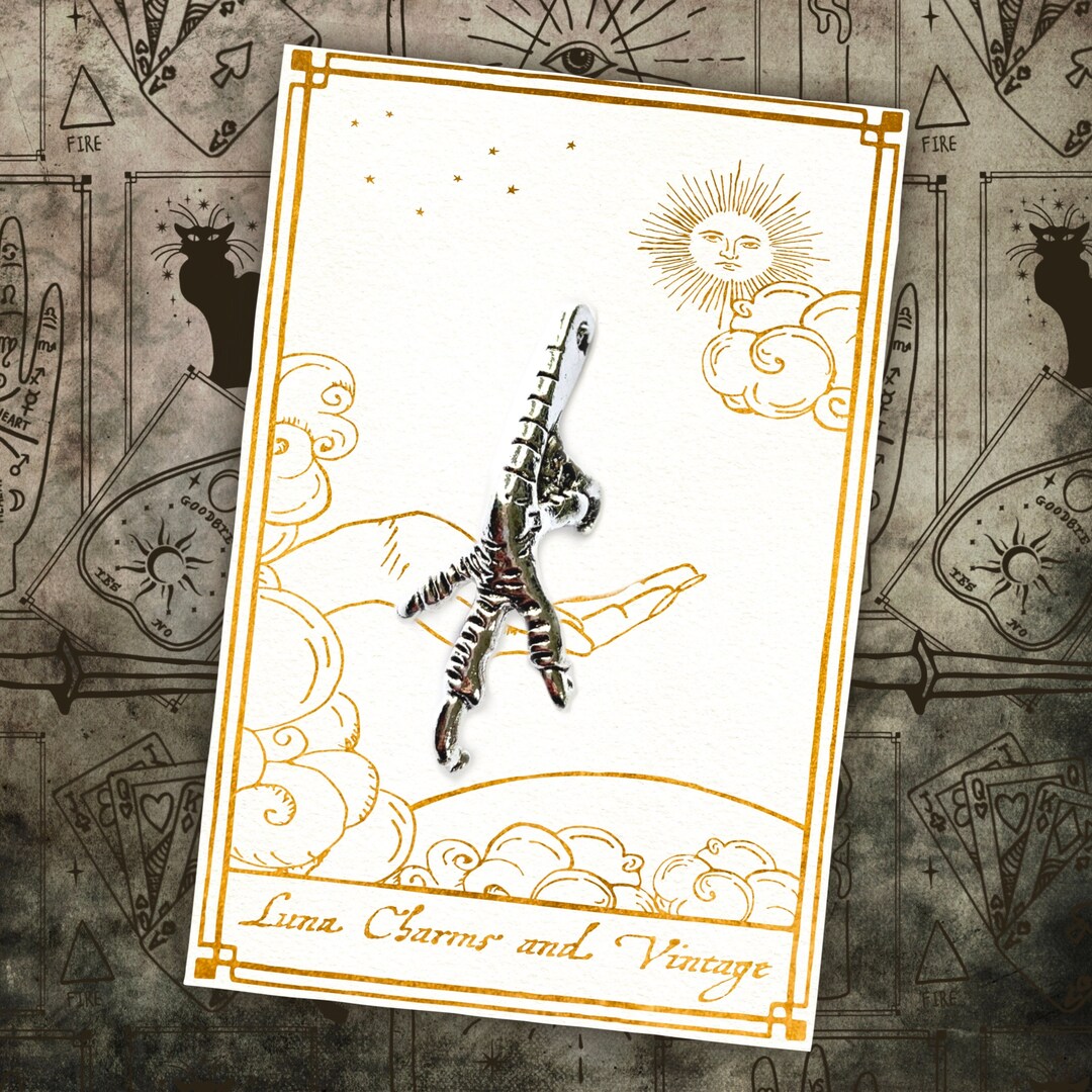 Raven Crow Bird Claw Silver Color Pendant Charm Neo Gothic - Etsy