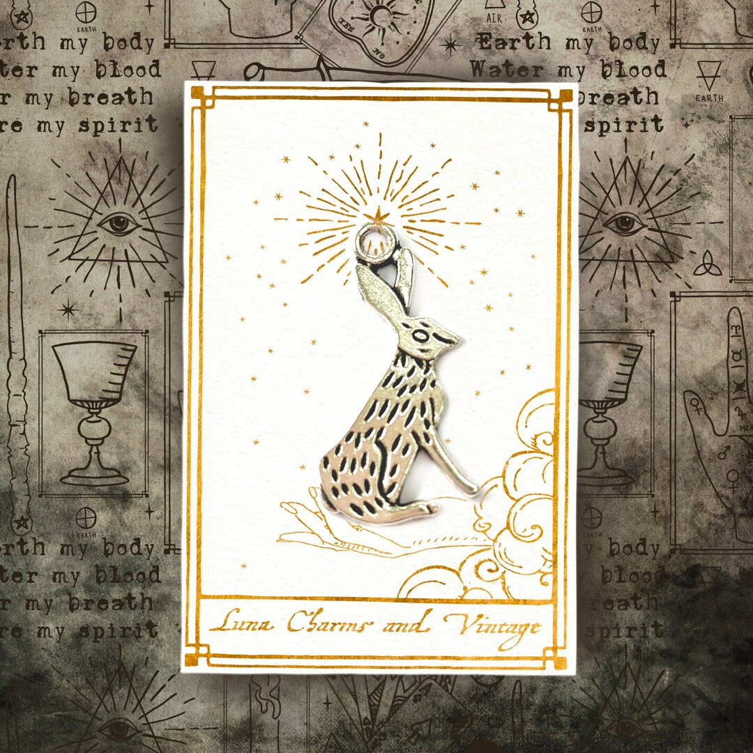 Celtic Hare Rabbit Silver Charm Neo Pagan Gothic Silver Colour Antique ...