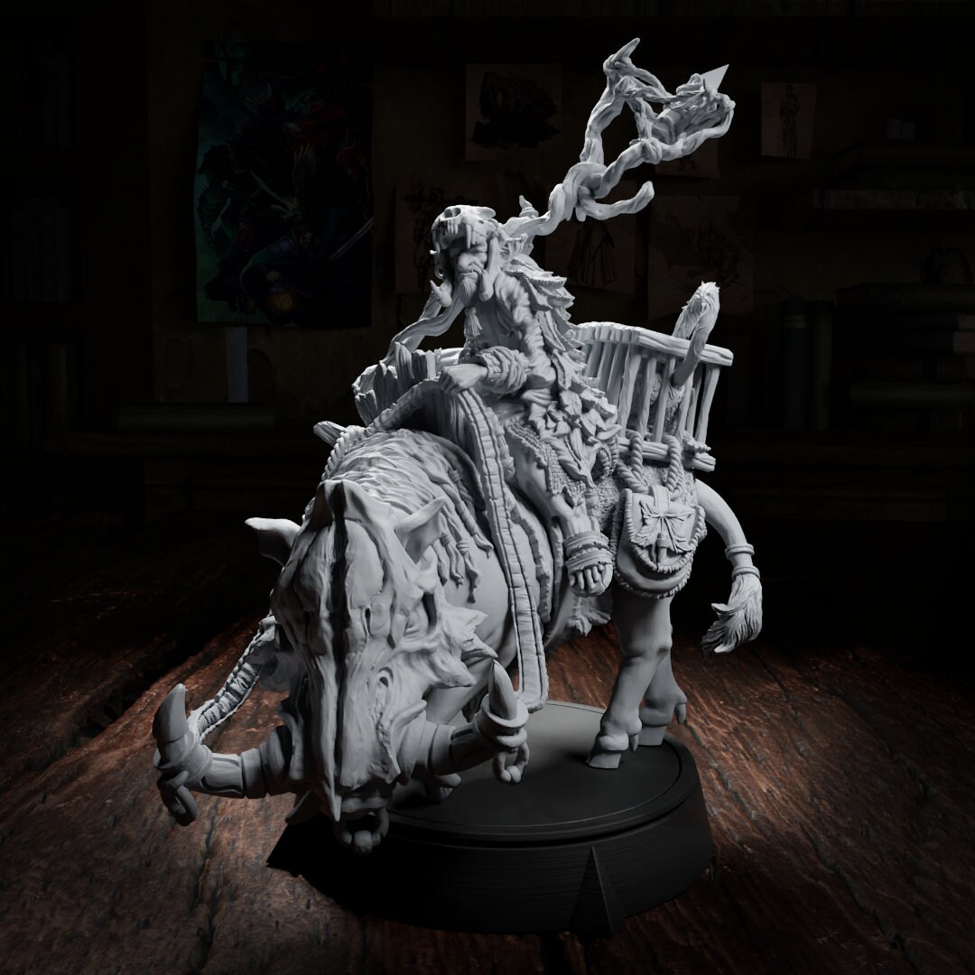 Goblin Beast Master Miniature: 12K 3D Printed Fantasy Figurine (32mm ...