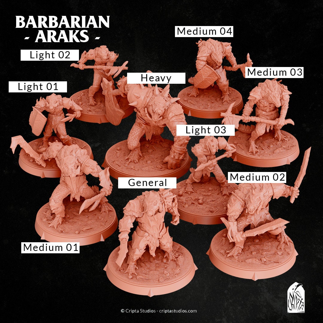 Lizardmen Warriors | 12K 3D Printed Model | Miniature | Fantasy ...