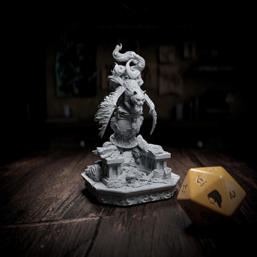 Familiar Cat Summon 12K 3D Miniature Fantasy Figurine Dungeons and ...