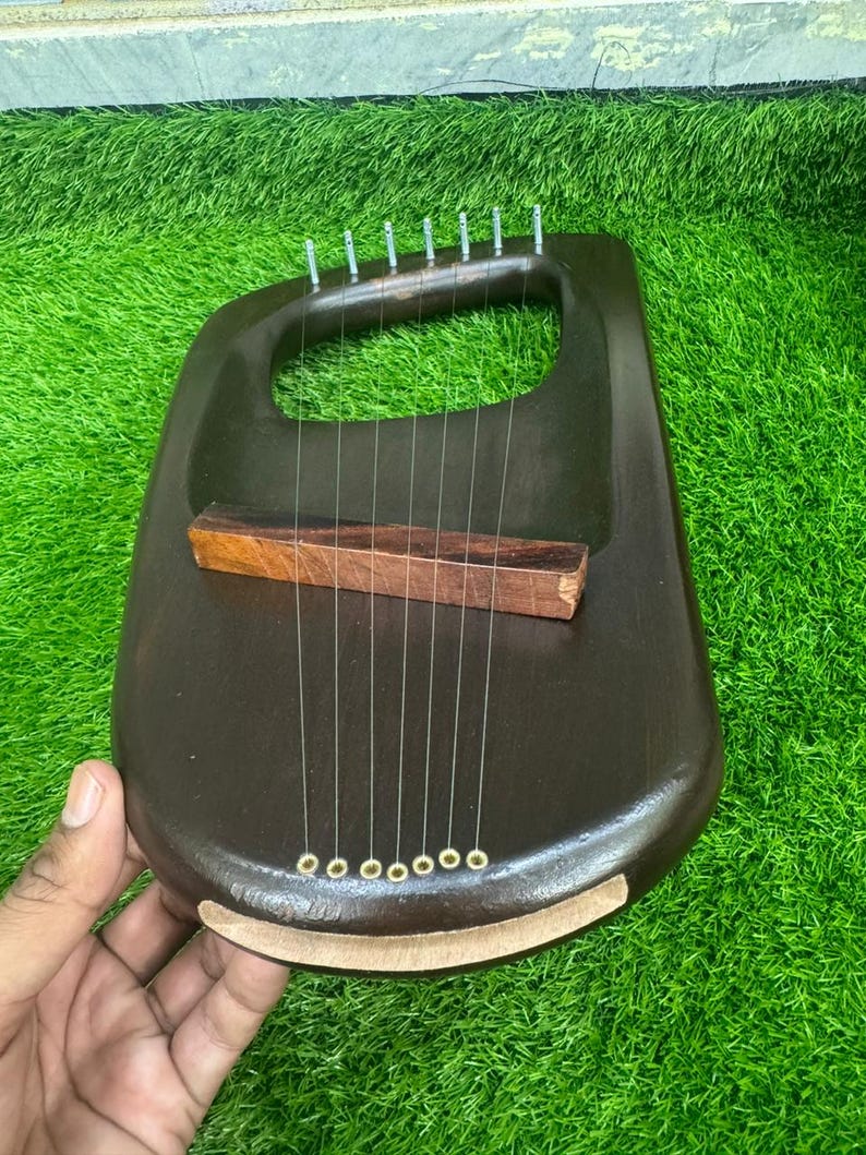 Handcrafted 7-string Lyra Harp - Elegant Wooden Design for Music Lovers ...