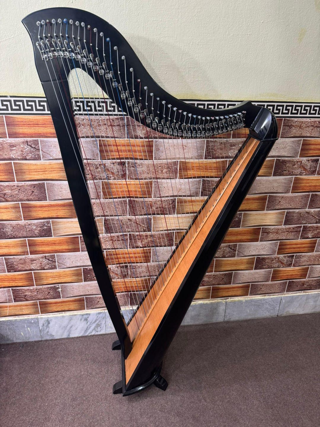 Handmade 38 Strings Rosewood Lever Harp | Perfect for Musician Lovers ...