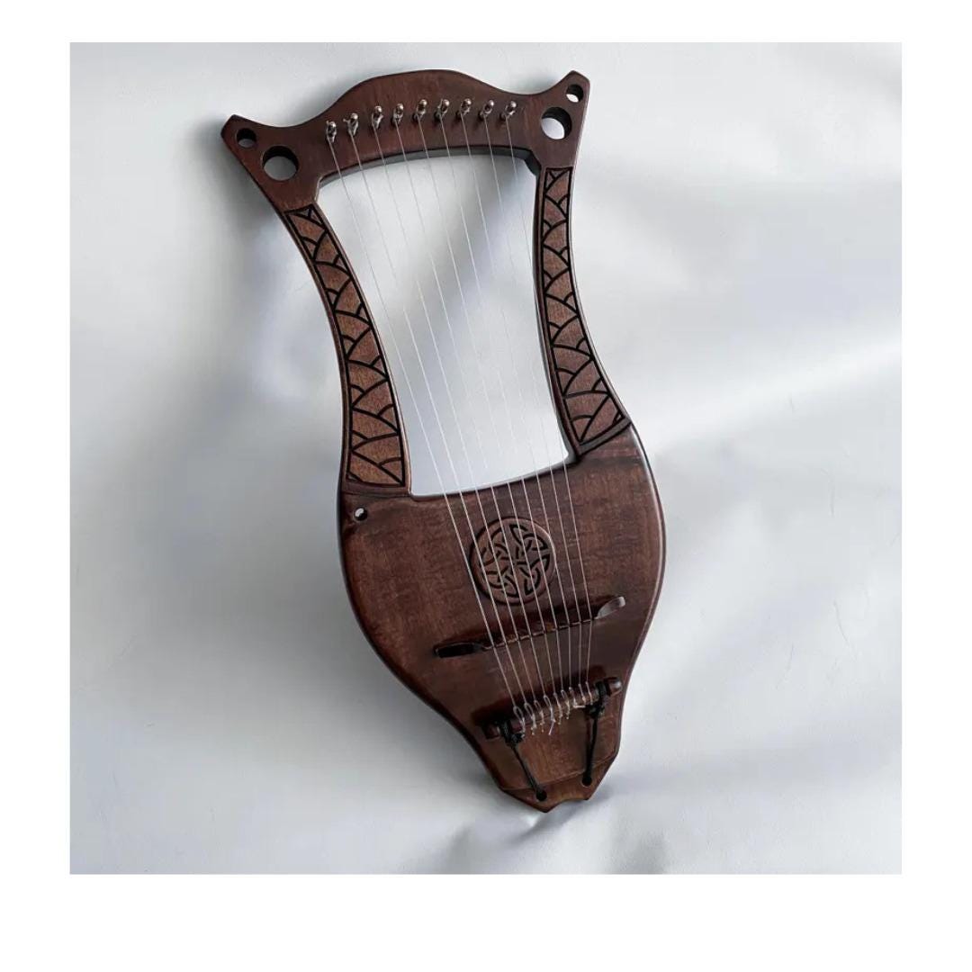 Handmade Lyre Harp 9 Metal Strings Rosewood Lyre Harp With Free Case ...