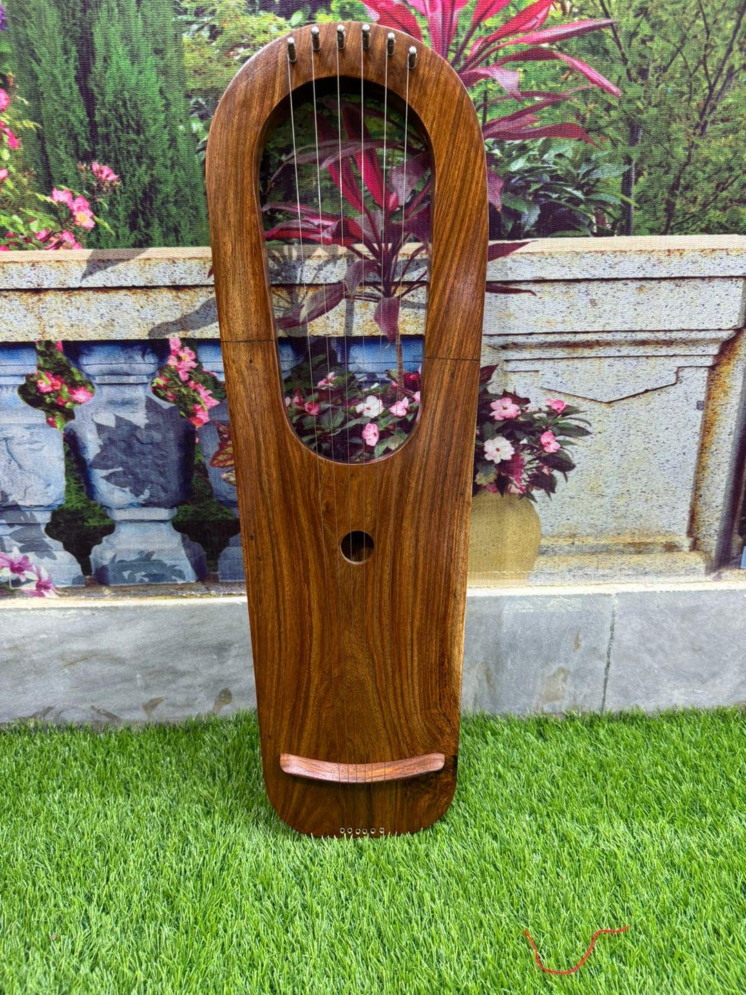 6-string Wooden Lyre Harp With Metal Strings – Mahogany Solid Wood ...