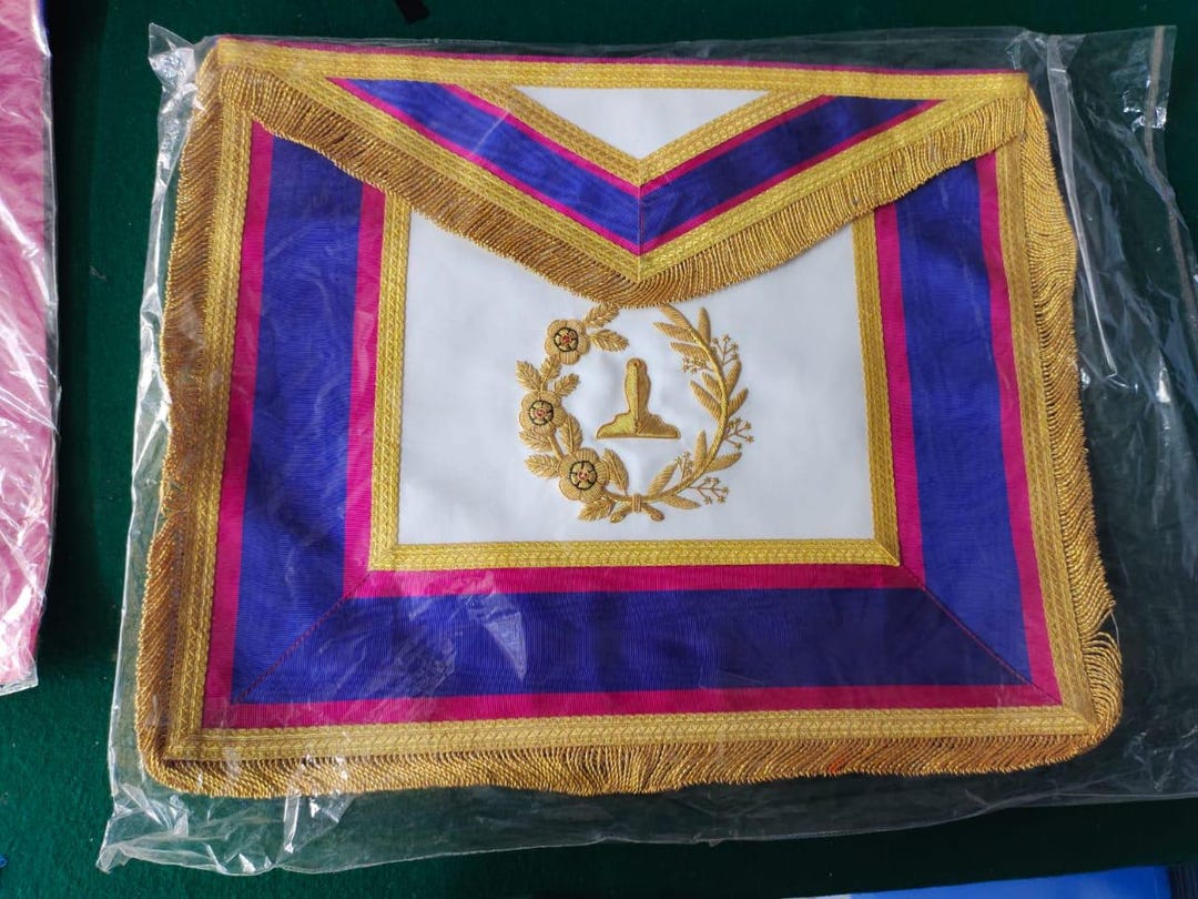 Vintage Masonic Regalia - Mark Master Masons Apron (lambskin), Collar ...