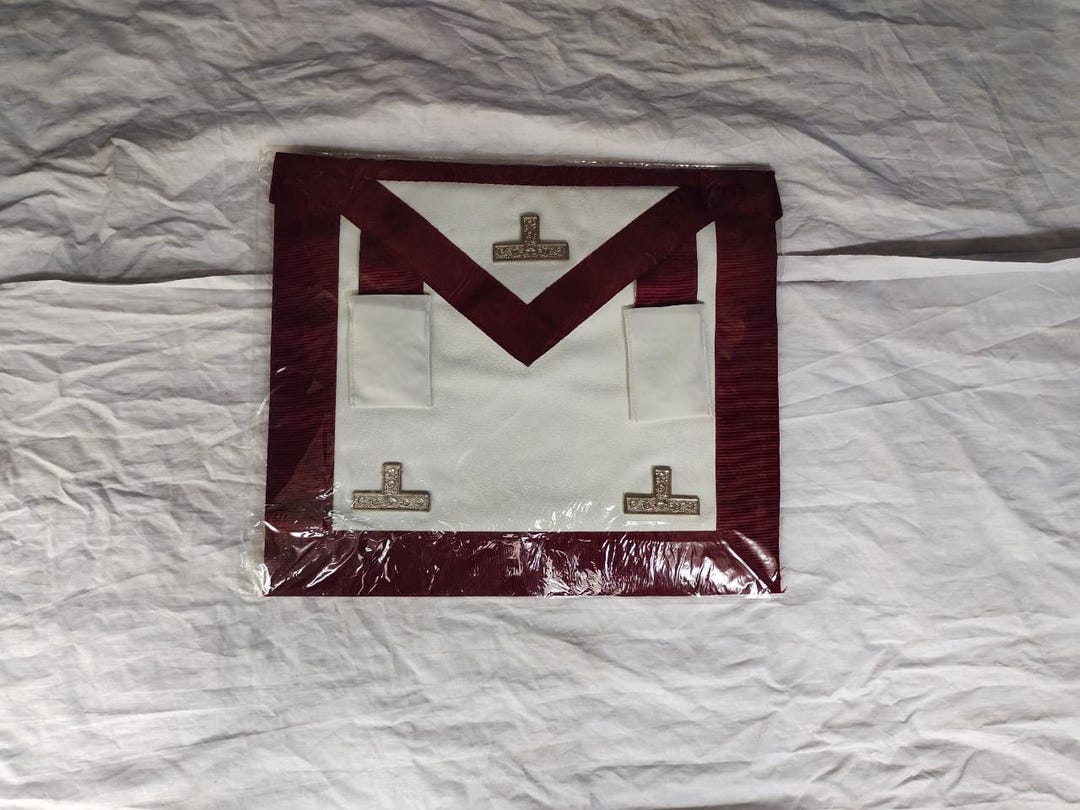 Masonic Standard Mark Degree Worshipful Master WM Apron Pocket TOP TIER ...