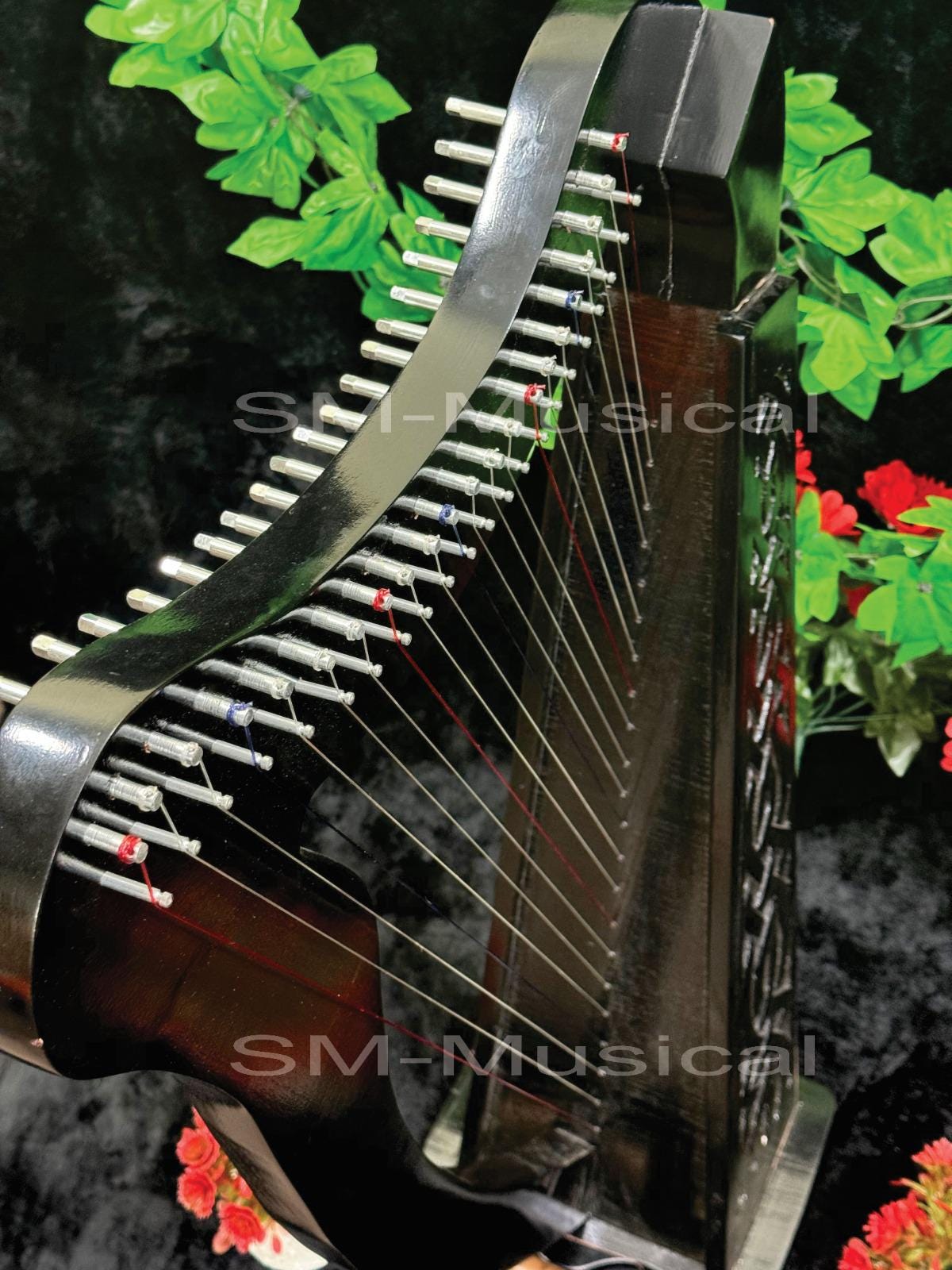22-string Rosewood Celtic Harp | Hand Engraved & Polished | Free Deluxe ...