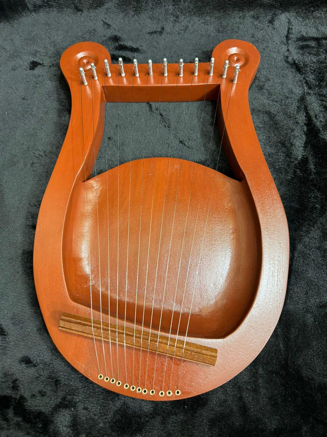 12-string Wooden Lyre Harp With Metal Strings – Mahogany Solid Wood ...