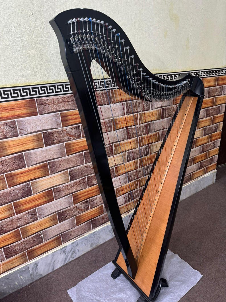 Handmade 38 Strings Rosewood Lever Harp Perfect for Musician Lovers ...