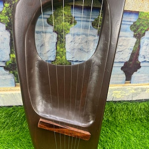 Handcrafted 7-string Lyra Harp - Elegant Wooden Design for Music Lovers ...