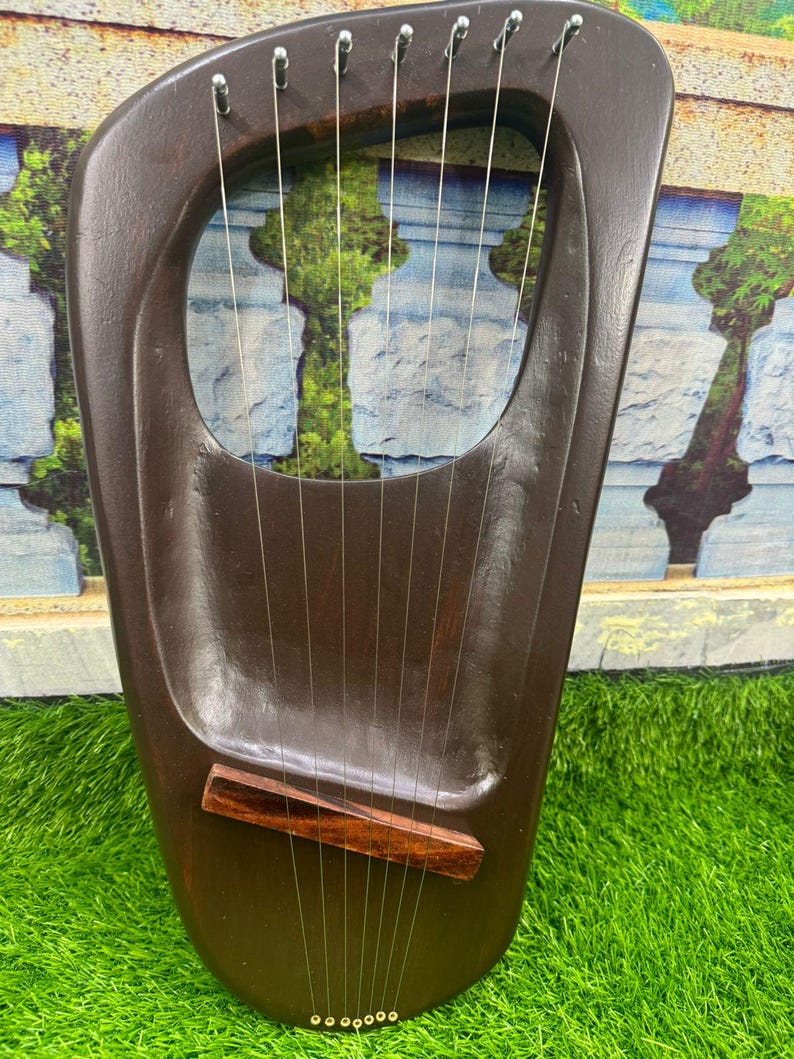 Handcrafted 7-string Lyra Harp - Elegant Wooden Design for Music Lovers ...