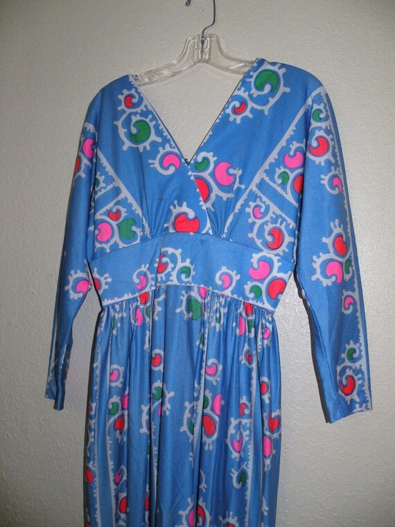 1970s Frederick Altmann Beverly Hills Maxi Dress Bust… - Gem