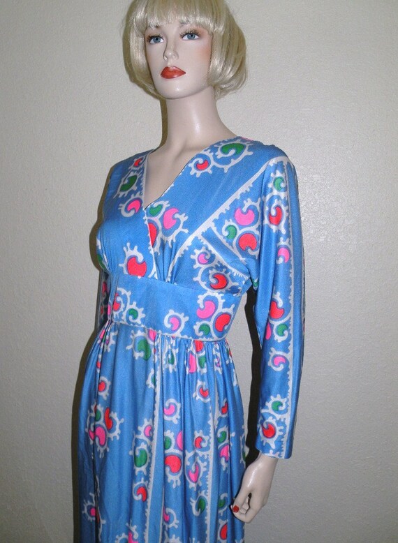 1970s Frederick Altmann Beverly Hills Maxi Dress Bust… - Gem