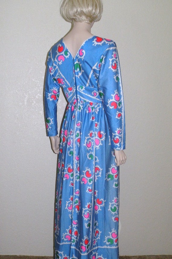 1970s Frederick Altmann Beverly Hills Maxi Dress Bust… - Gem