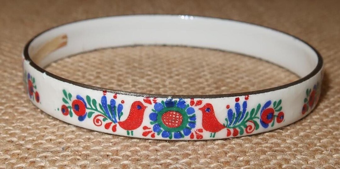 Vtg MICHAEL FREY Austria Enamel Bangle Bracelet - Etsy