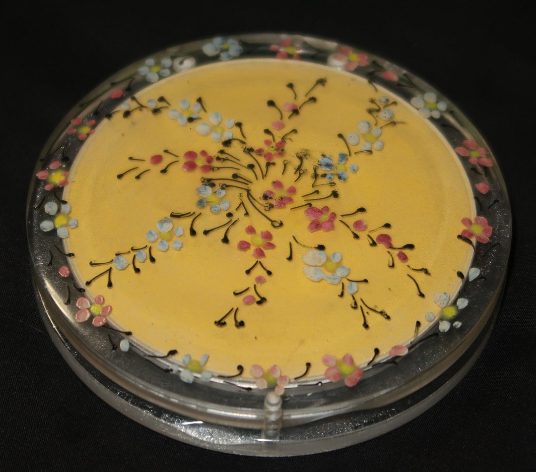 1940s Lucite Powder Compact, Hand Painted in the Original Box - Etsy