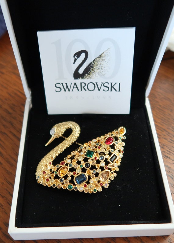 1995 Swarovski Large SWAN with Box and Brochure, 100 … - Gem