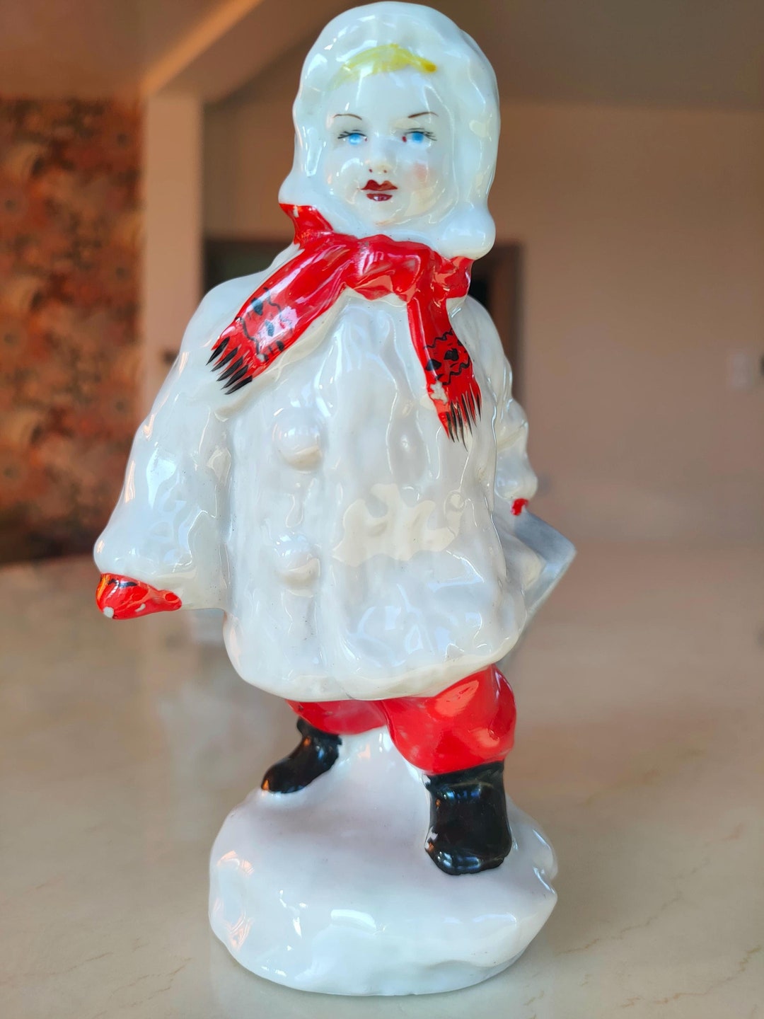 Porcelain Figurine USSR 1950s "girl With a Sled". Gorodnitsky Porcelain ...