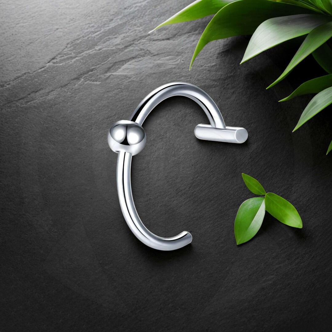 Surgical Steel Silver Lip Ring, Temporary Lip Ring, Faux Lip Cuff, No ...
