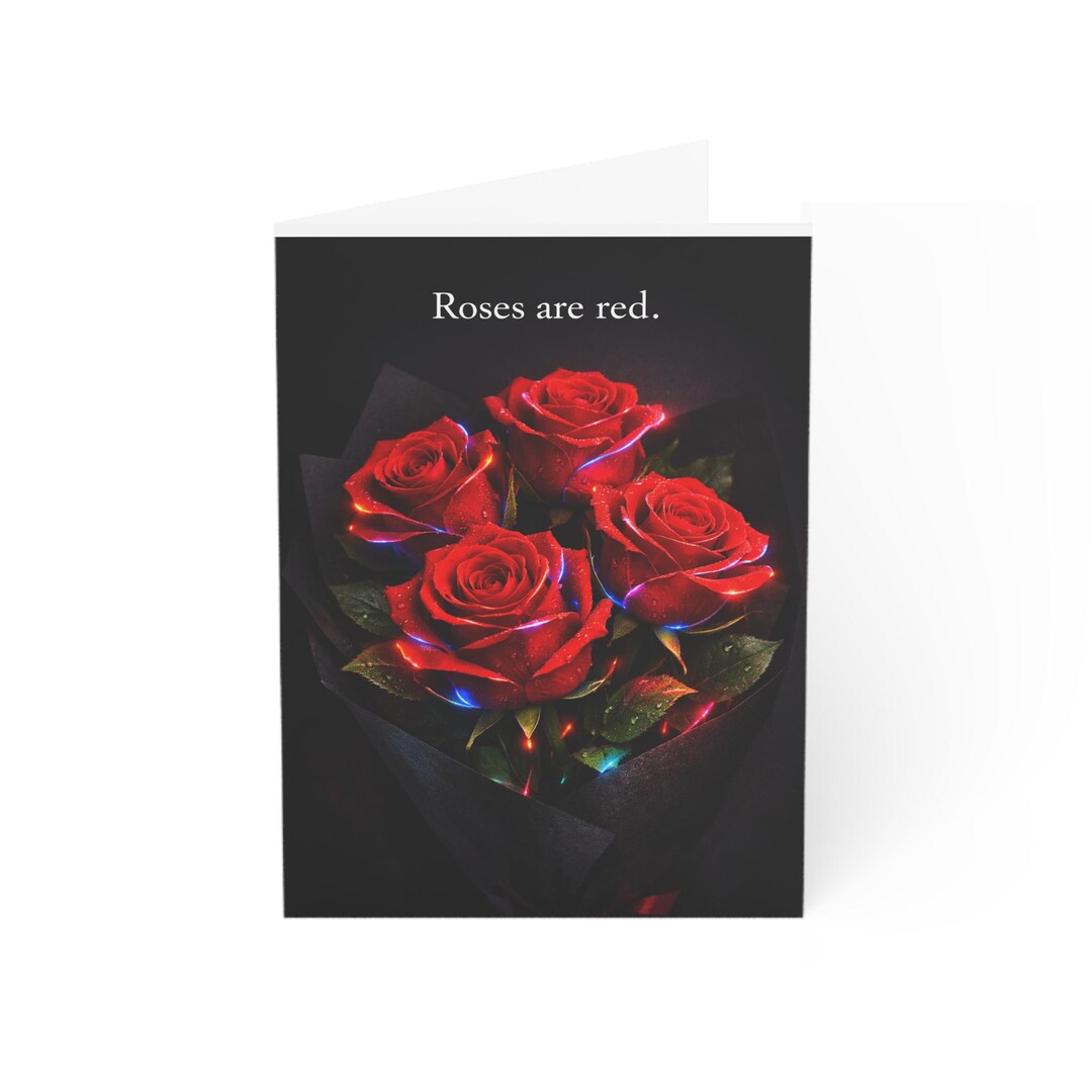 Red Roses Greeting Cards | Floral Card Set, Blank Inside, Romantic Note ...