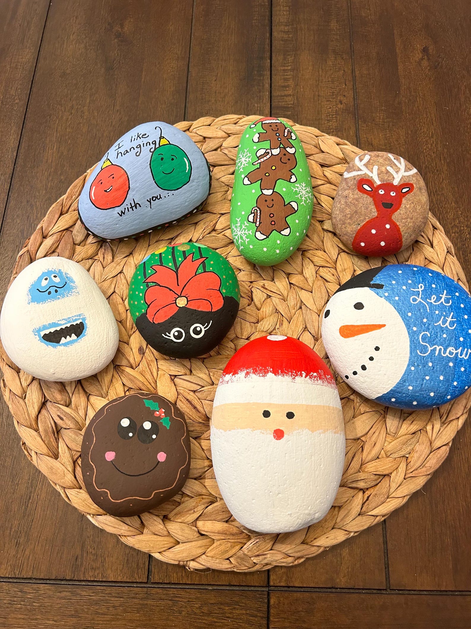 Christmas Themed Painted Rocks - Etsy