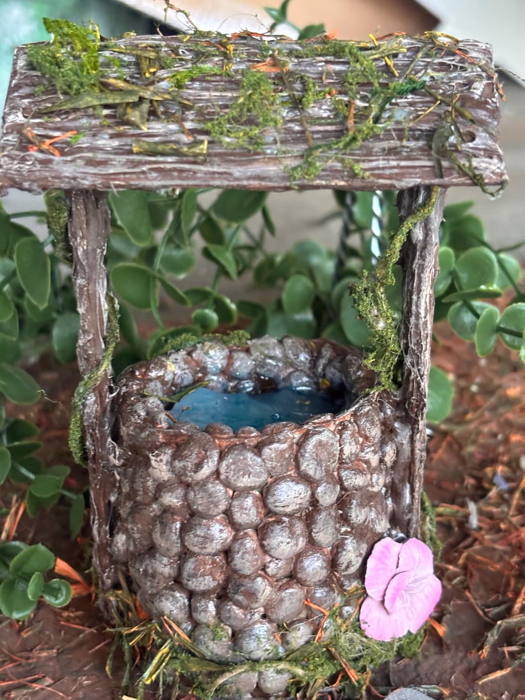 Fairy Garden Wishing Well With Vines and Flowers - Fairy Garden - Fairy ...