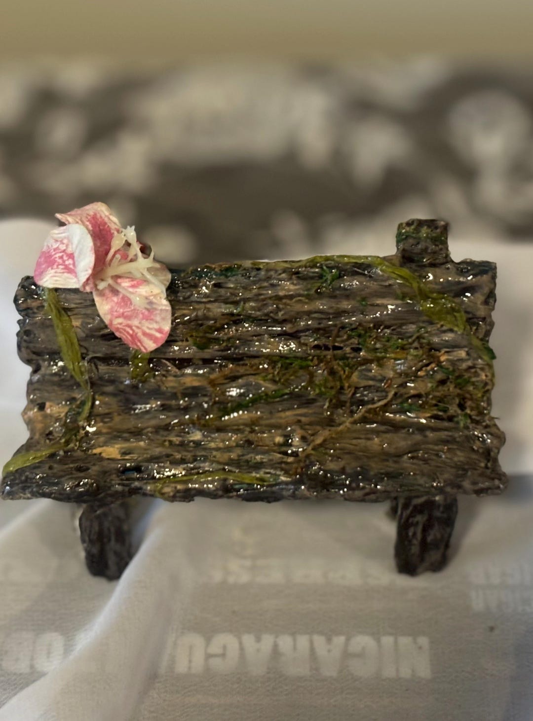 Fairy Garden Bench With Vines and Flowers - Etsy