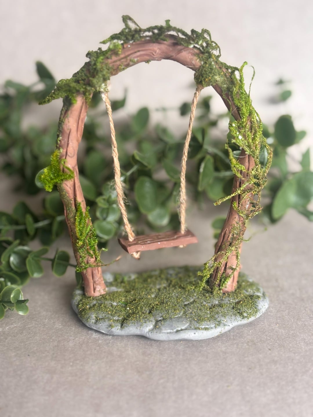 Clay Fairy Garden Swing: Whimsical Miniature Decor - Etsy