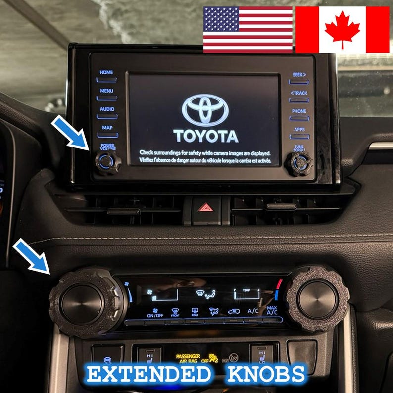 Toyota RAV4 HVAC AC Temperature and Volume Radio Knob Extension Covers ...