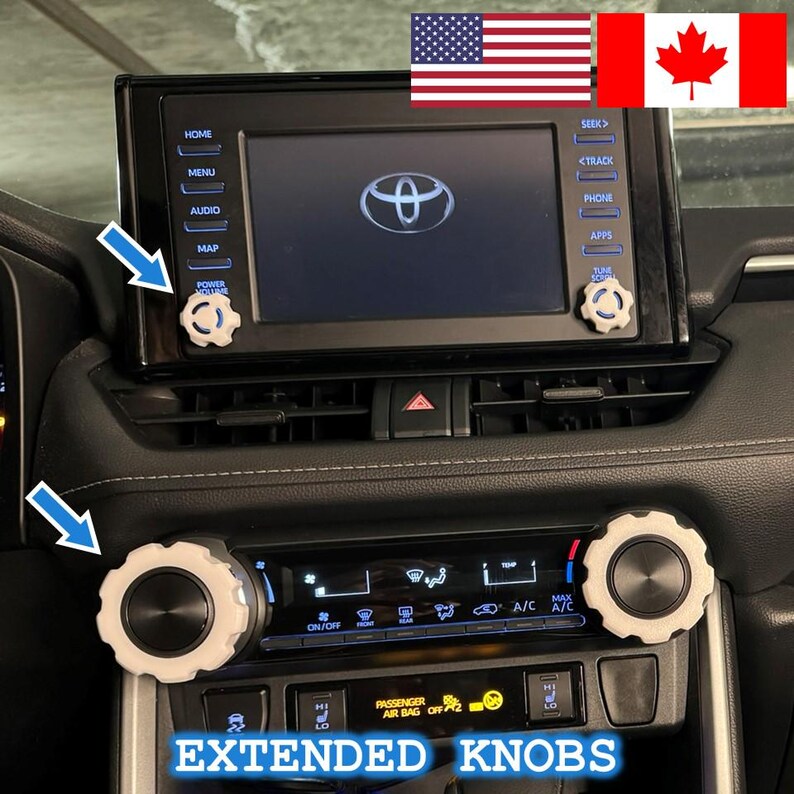Toyota RAV4 HVAC AC Temperature and Volume Radio Knob Extension Covers ...