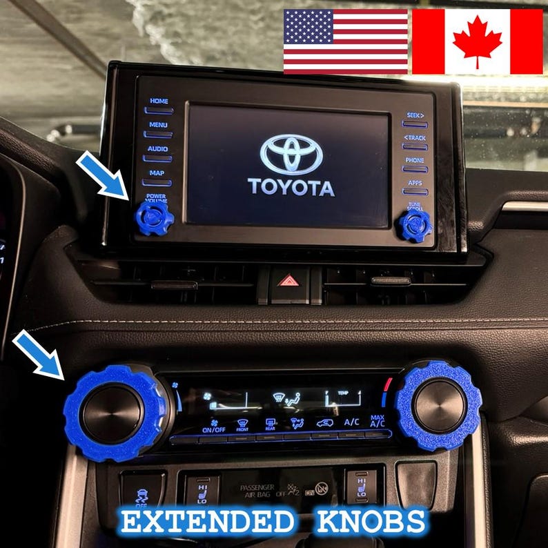 Toyota RAV4 HVAC AC Temperature and Volume Radio Knob Extension Covers ...
