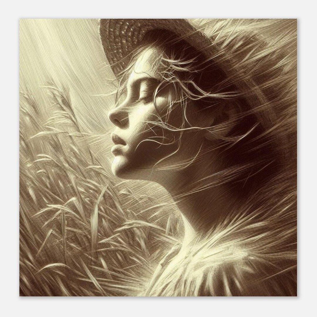 Wild Grass Field Portrait. Surreal Dreamy Lighting. Film Scene ...