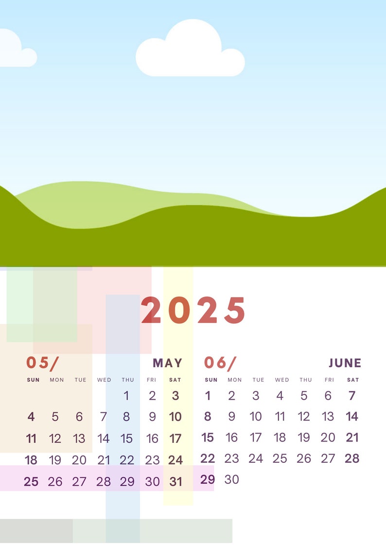Minimalist 2025 Canva Editable Calendar - Etsy