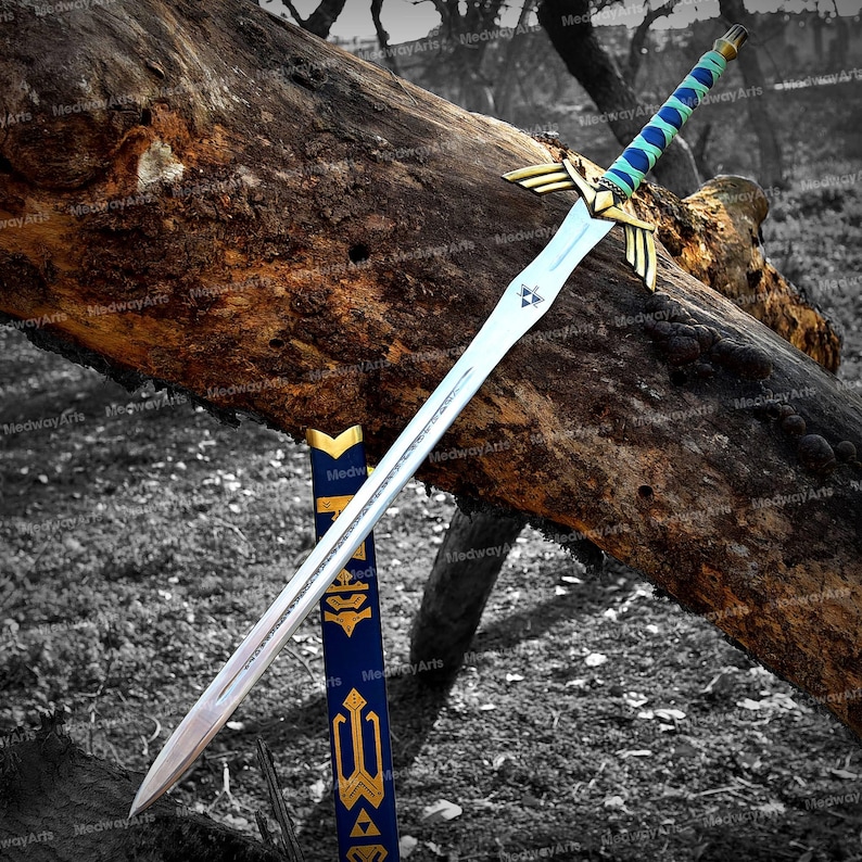 Hand Forged Master Sword: Legend of Zelda Replica With Blue/black ...
