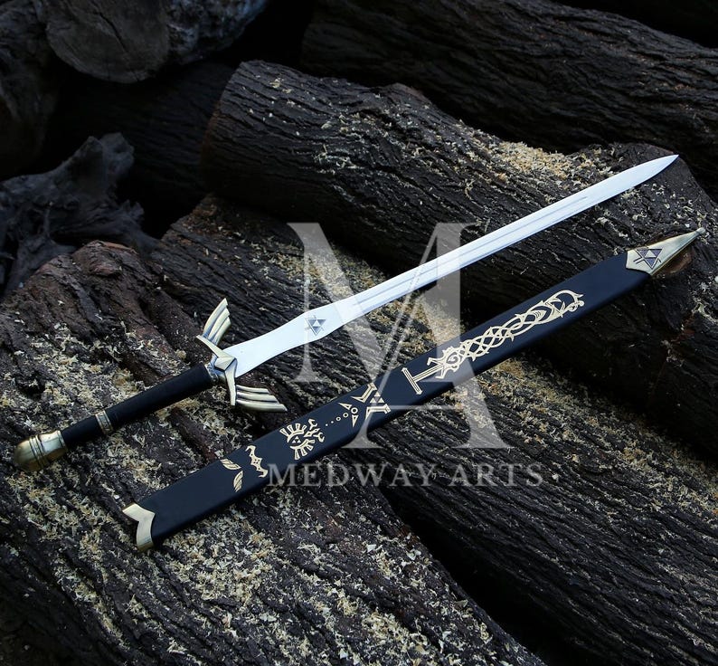 Hand Forged Master Sword: Legend of Zelda Replica With Blue/black ...