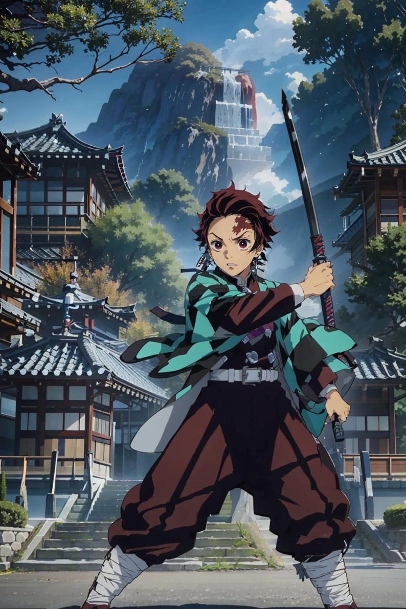 Demon Slayer, Tanjiro Kamado, Anime, Paintings - Etsy