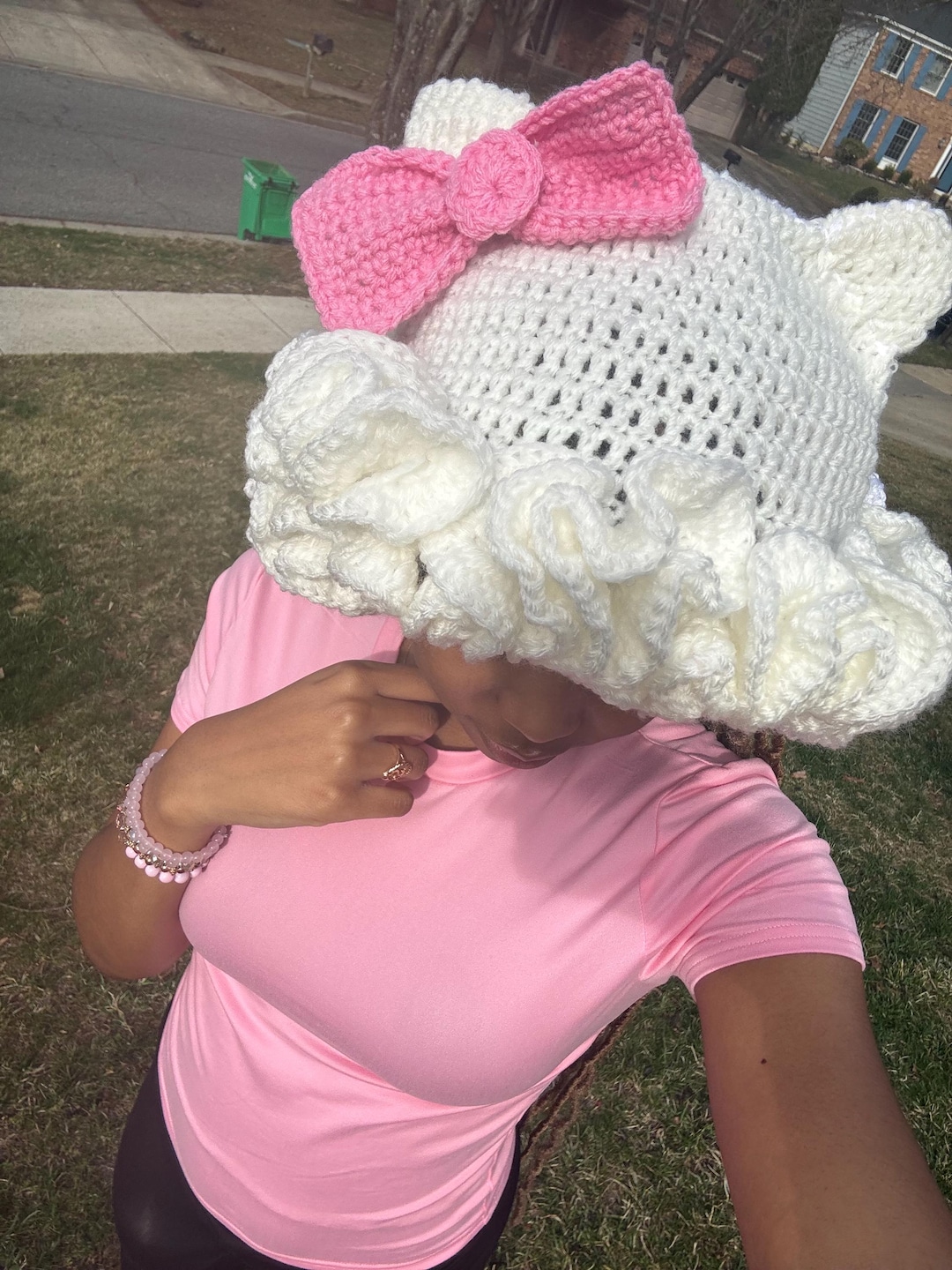 Hello Kitty Ruffle Hat - Etsy
