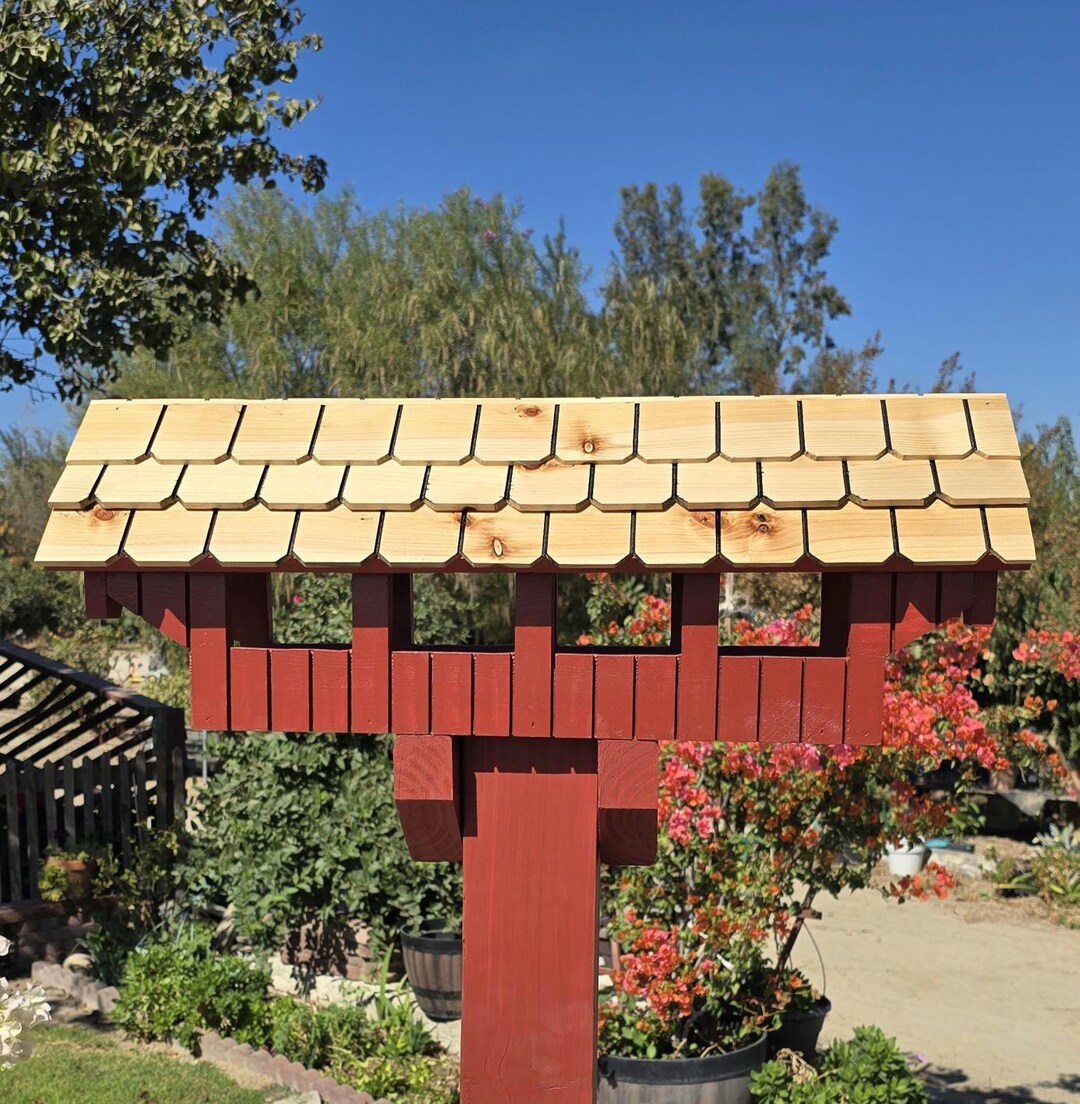 Cedar Covered Bridge Bird Feeder With Mounting Brackets - Etsy