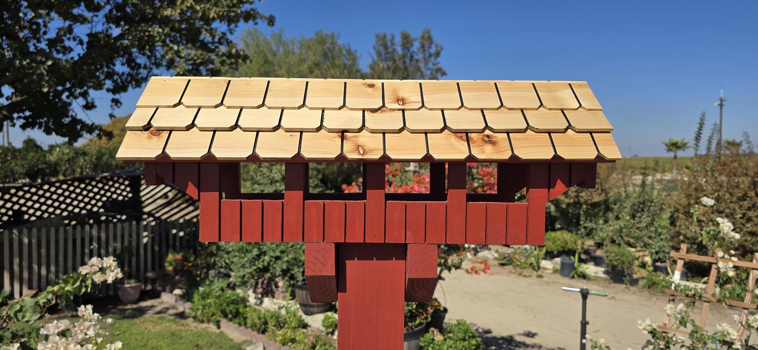 Cedar Covered Bridge Bird Feeder With Mounting Brackets - Etsy
