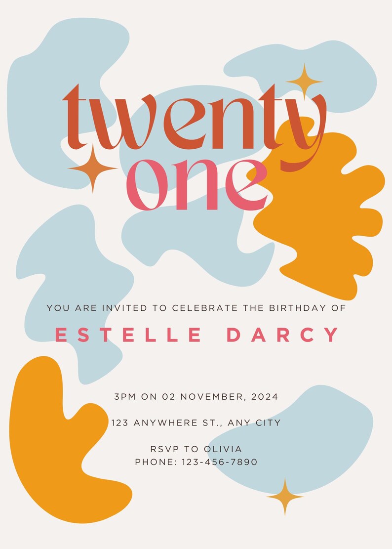 Editable Birthday Invitation, Text Invitation, Party Event Invitation ...