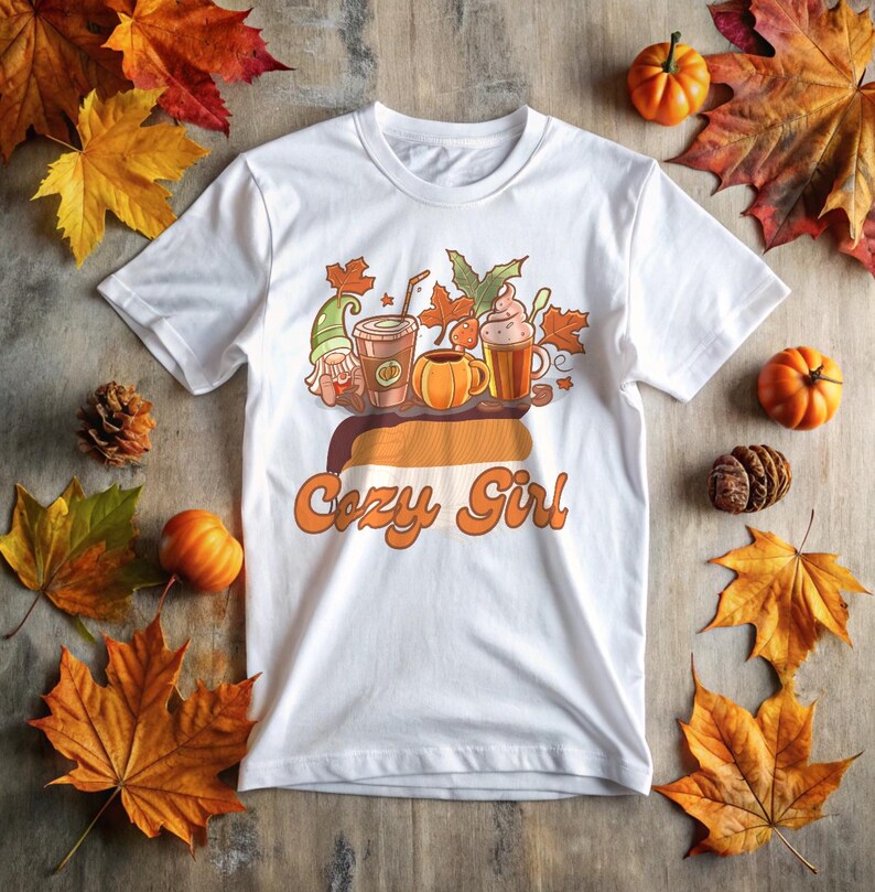 Cozy Girl Fall Aesthetic Cottagecore Oversized Trendy Unisex Cotton Tee ...