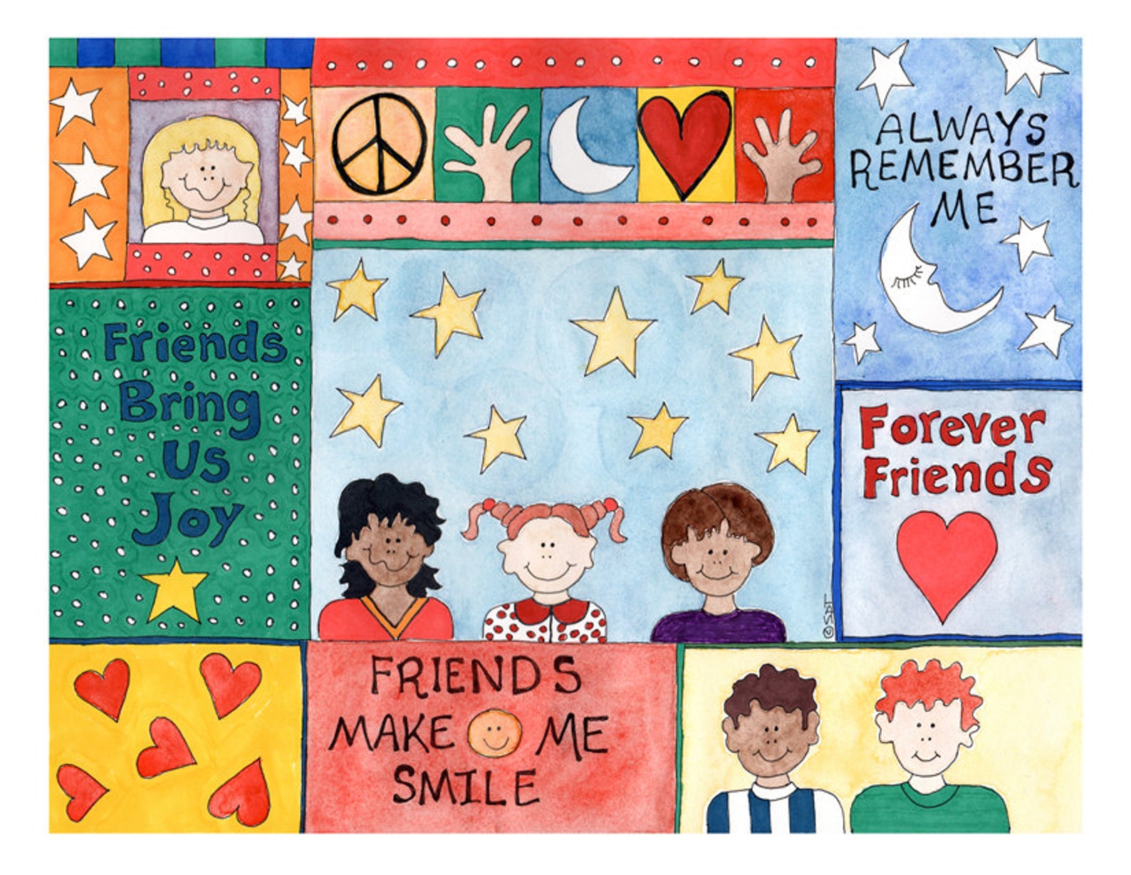 Friends Friendship Card Set of 4 Cards - Etsy Italia