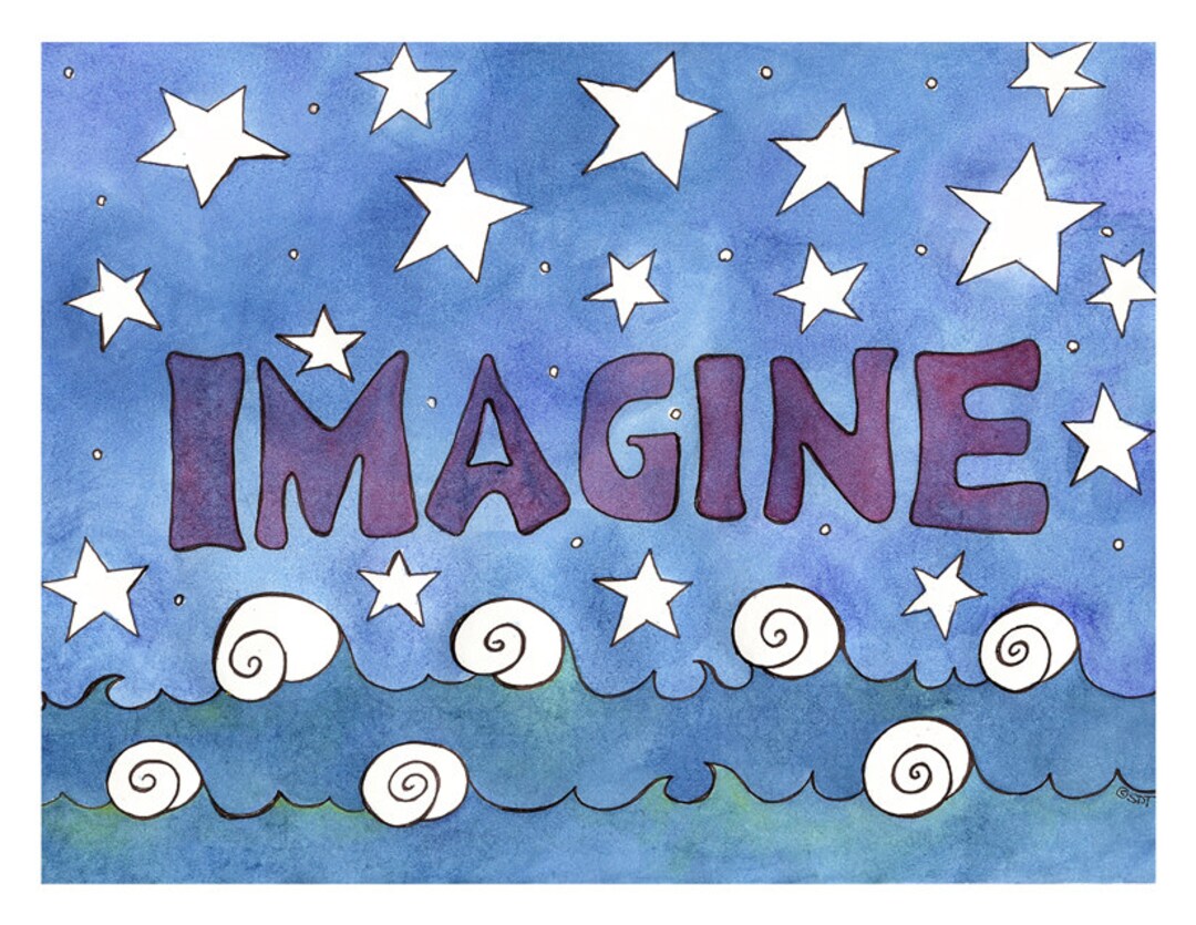 Imagine Note Card 4 Card Pack - Etsy