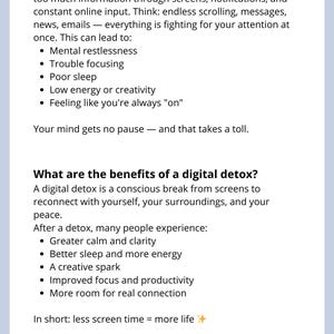 Digital Detox Journal | 7-day Screen-free Challenge | Self Care Mental ...